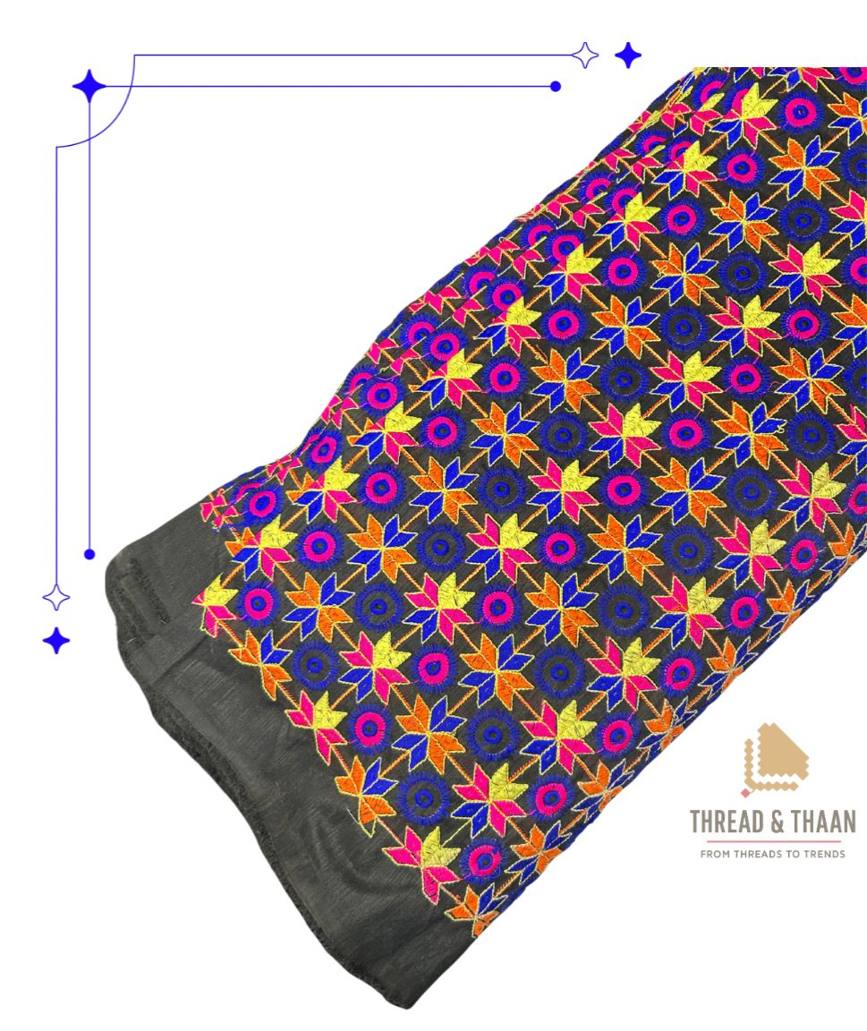 Silk Fabric with Brocade Embroidery Work | 42" Width | 36" Work ...